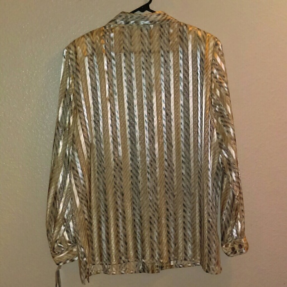 Alia | Tops | Alia Sheer Metallic Thread Blouse | Poshmark